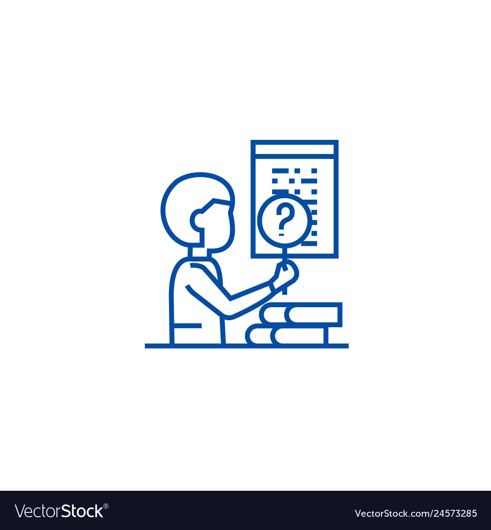 Software testing line icon concept Royalty Free Vector Image