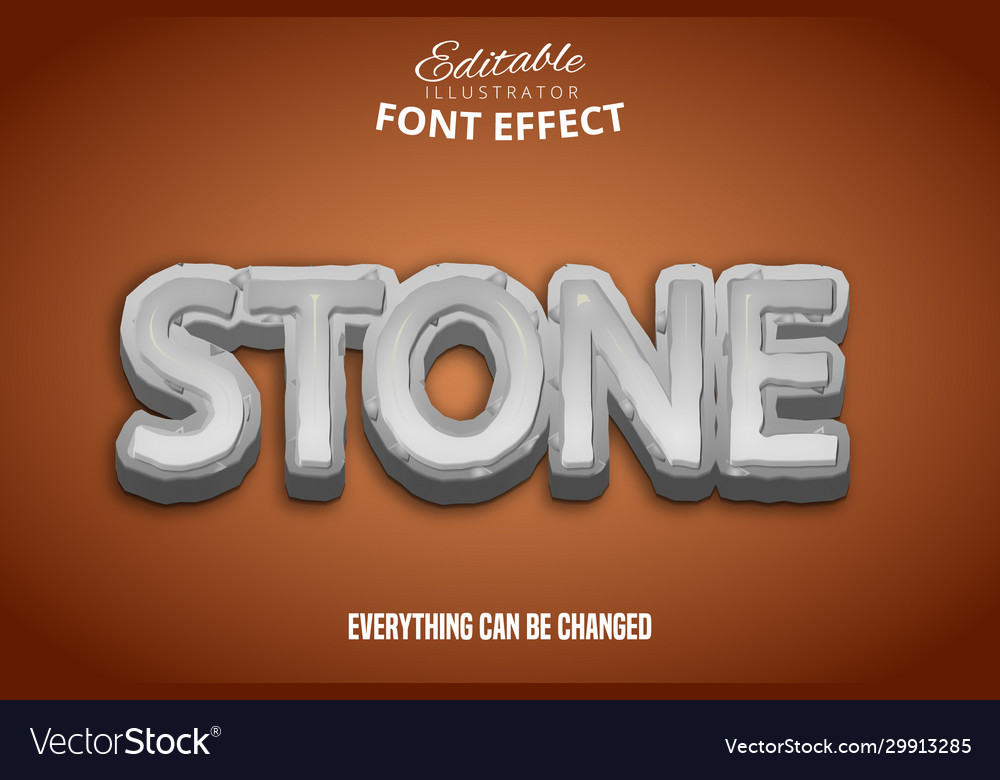 Stone text editable font effect Royalty Free Vector Image
