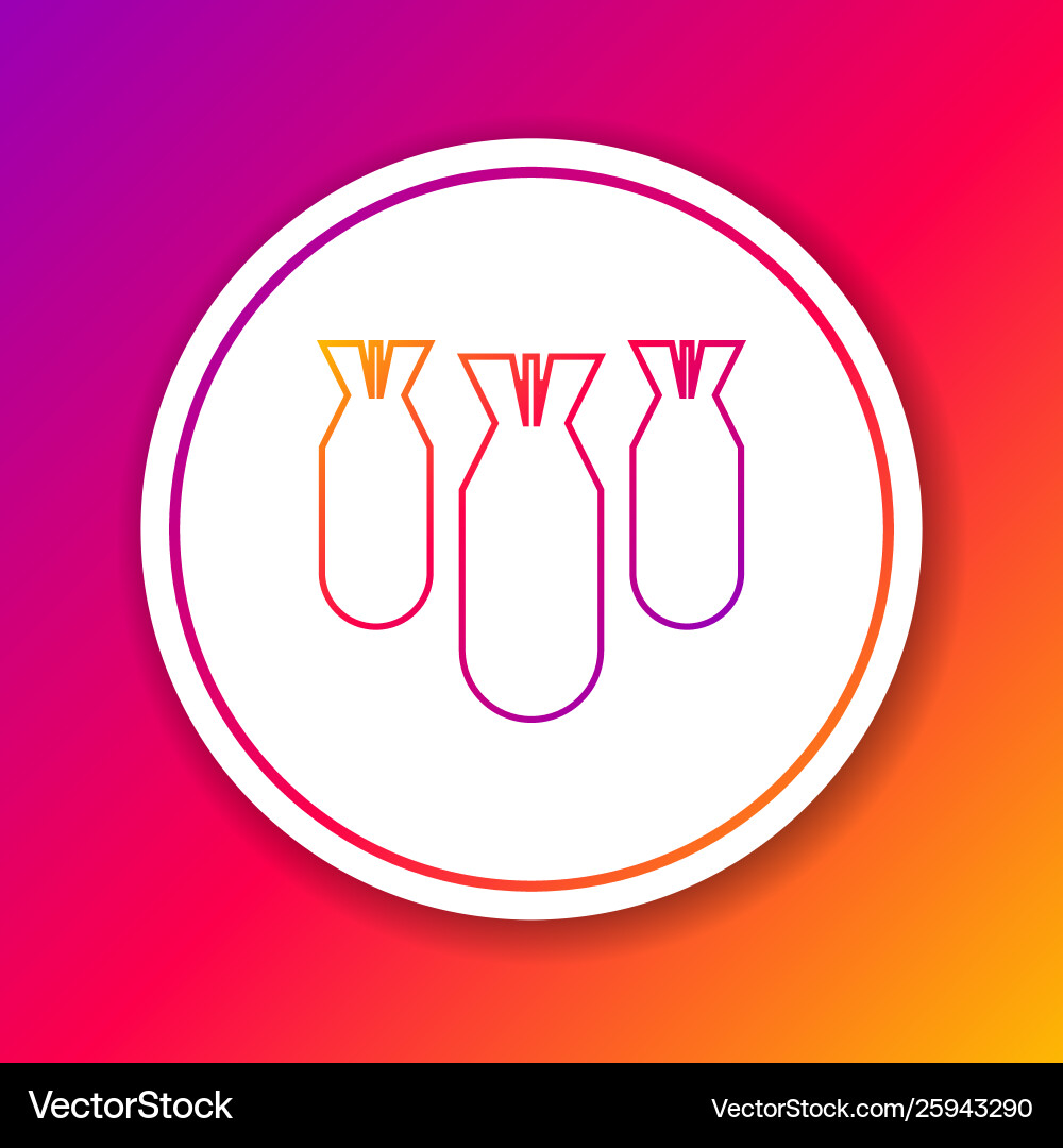 Color aviation bombs line icon isolated on Vector Image