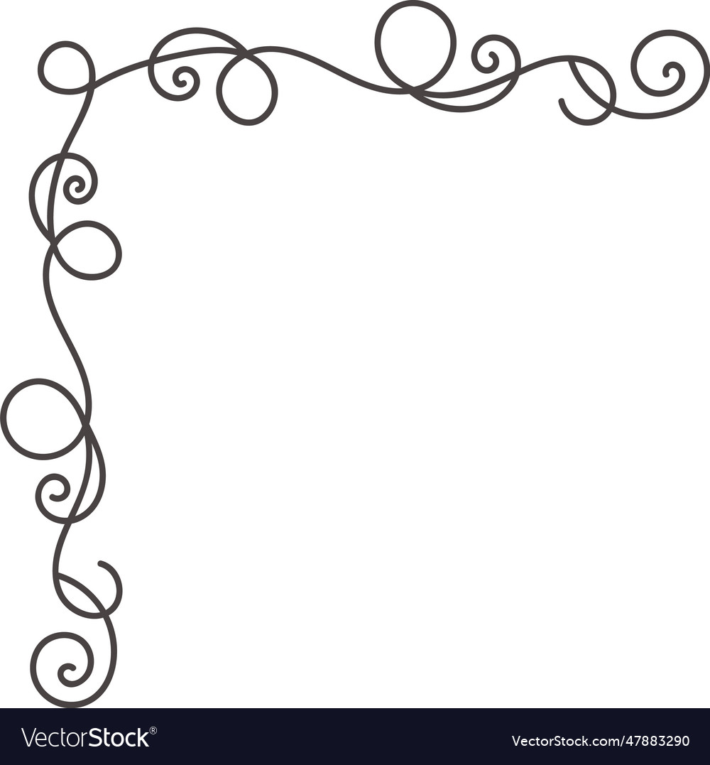 Corner border calligraphy line Royalty Free Vector Image