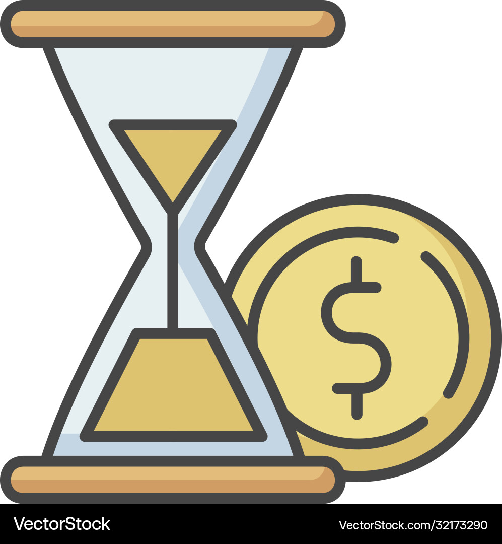 Countdown to payment rgb color icon Royalty Free Vector