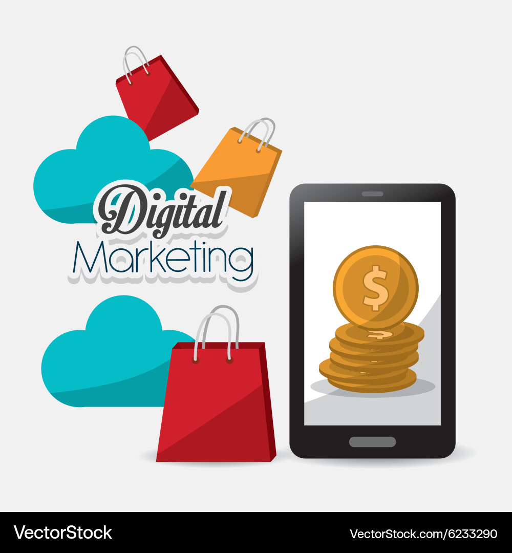 Digital marketing design Royalty Free Vector Image