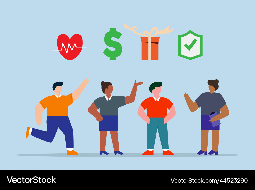 Employee benefits and compensation for staff Vector Image