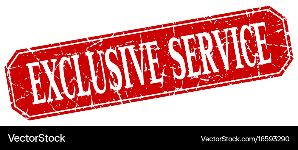 Exclusive service red square vintage grunge Vector Image