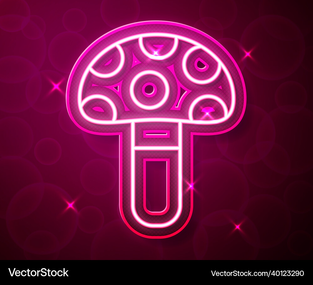 Glowing neon line psilocybin mushroom icon Vector Image