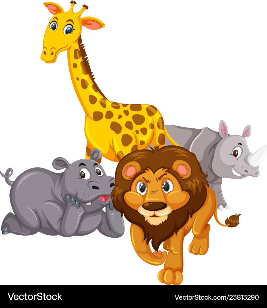 Group of animal character Royalty Free Vector Image