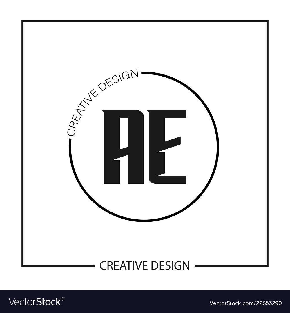 Initial letter ae logo template design Royalty Free Vector