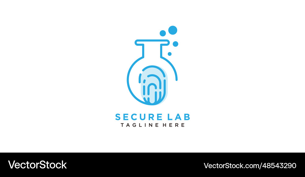 Lab logo with fingerprint concept and fresh Vector Image
