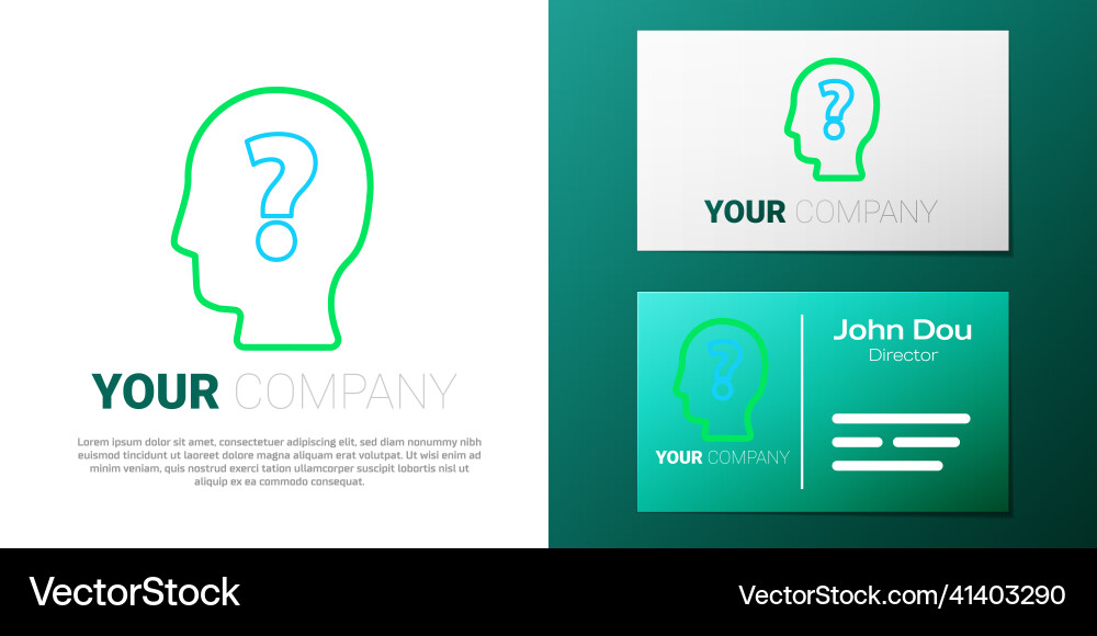 Line human head with question mark icon isolated Vector Image