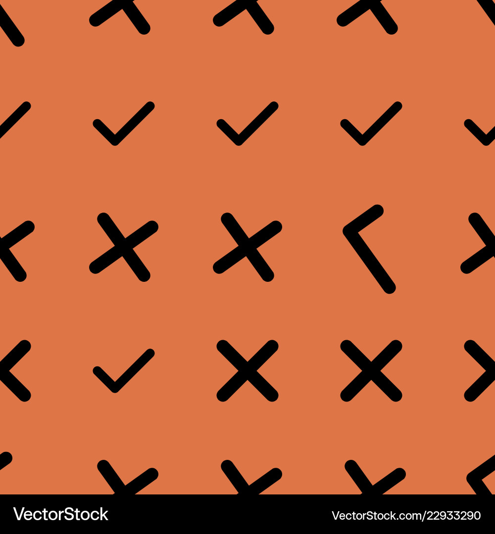 Seamless artistic tick or cross mark right Vector Image