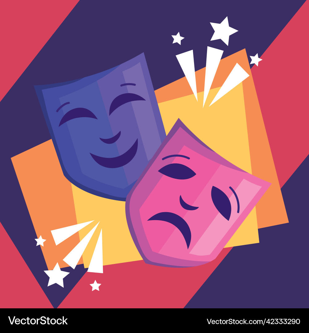 Theater masks cinema Royalty Free Vector Image