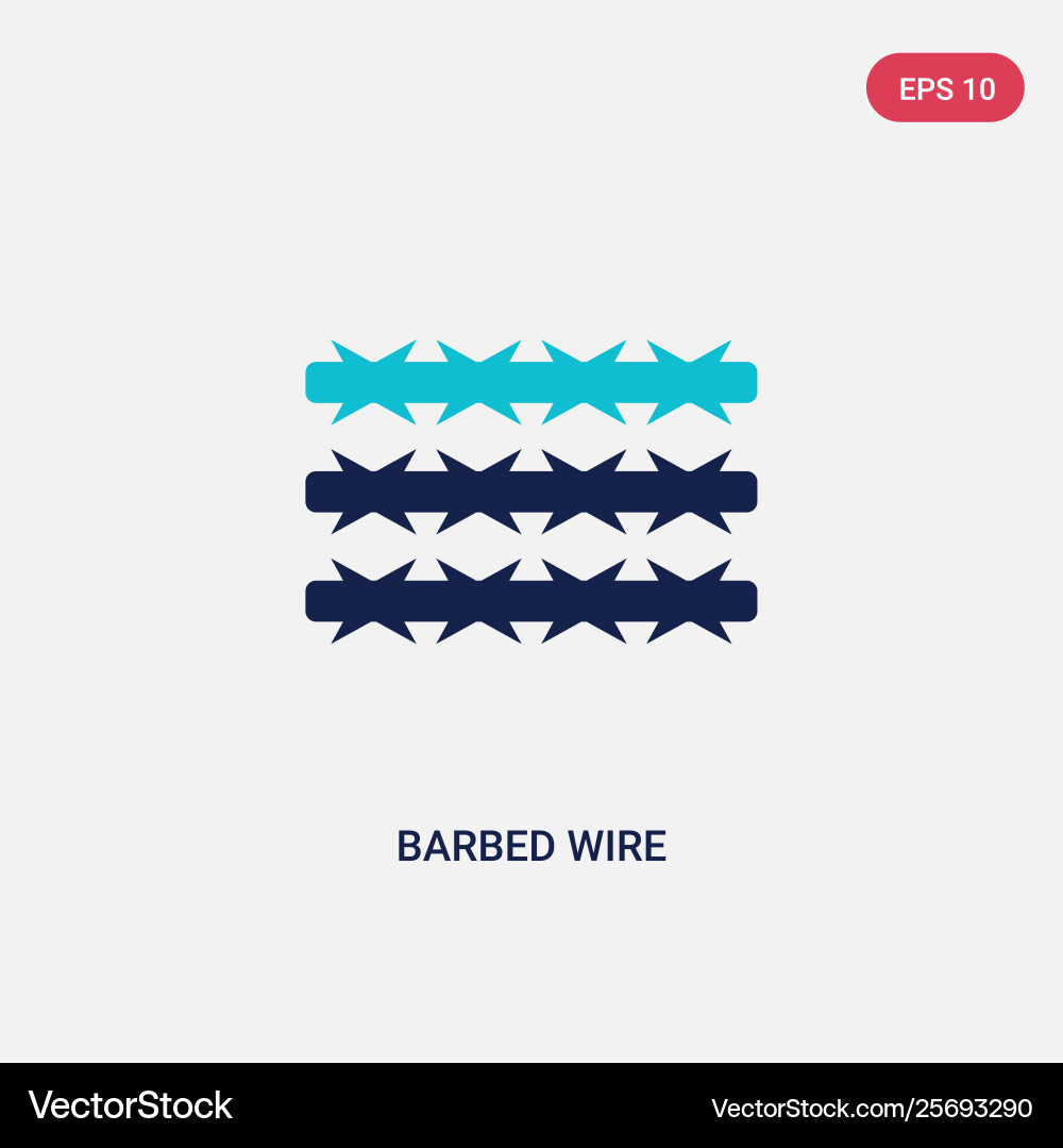 Two color barbed wire icon from army concept Vector Image