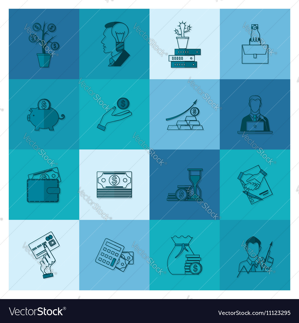 Business and finance icon set Royalty Free Vector Image