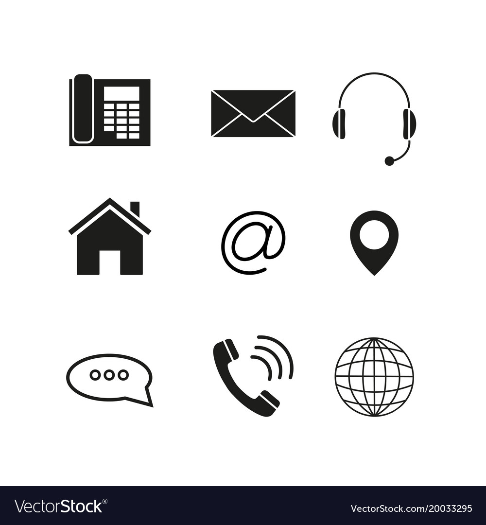 Contacts set icons Royalty Free Vector Image - VectorStock Contacts set icons Royalty Free Vector Image - VectorStock