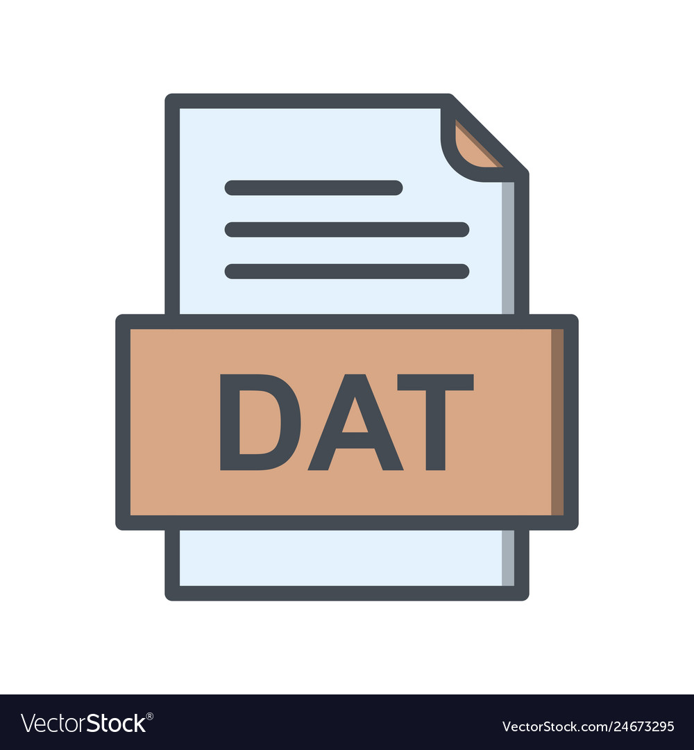 Dat file document icon Royalty Free Vector Image