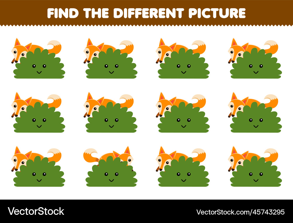 Education game for children find the different Vector Image
