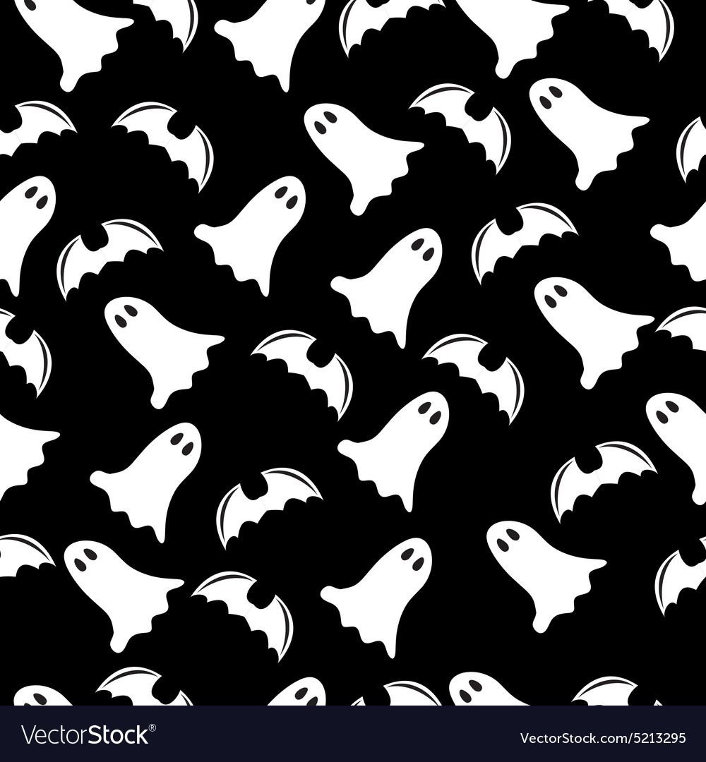 Halloween ghost seamless pattern Royalty Free Vector Image