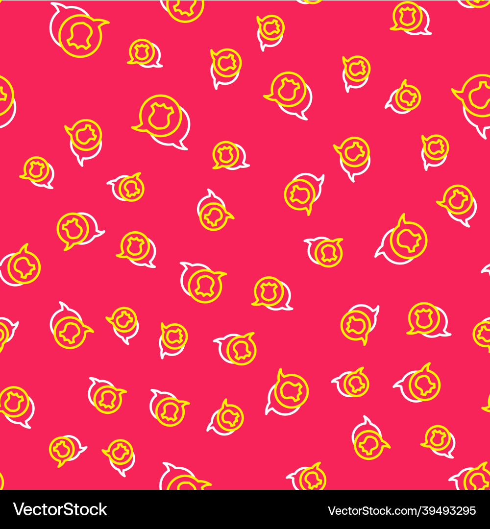 Line police badge icon isolated seamless pattern Vector Image