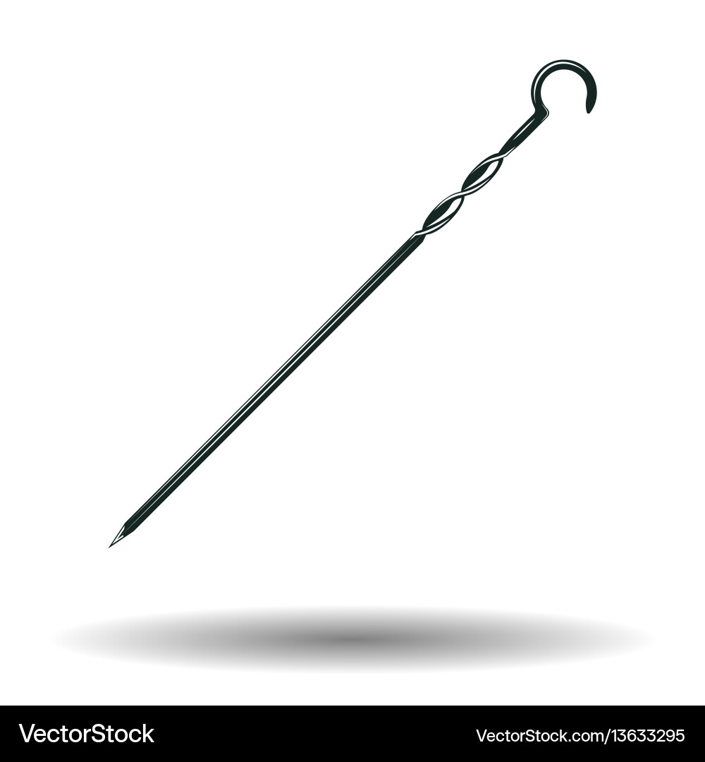 Monochrome bbq skewer sign Royalty Free Vector Image