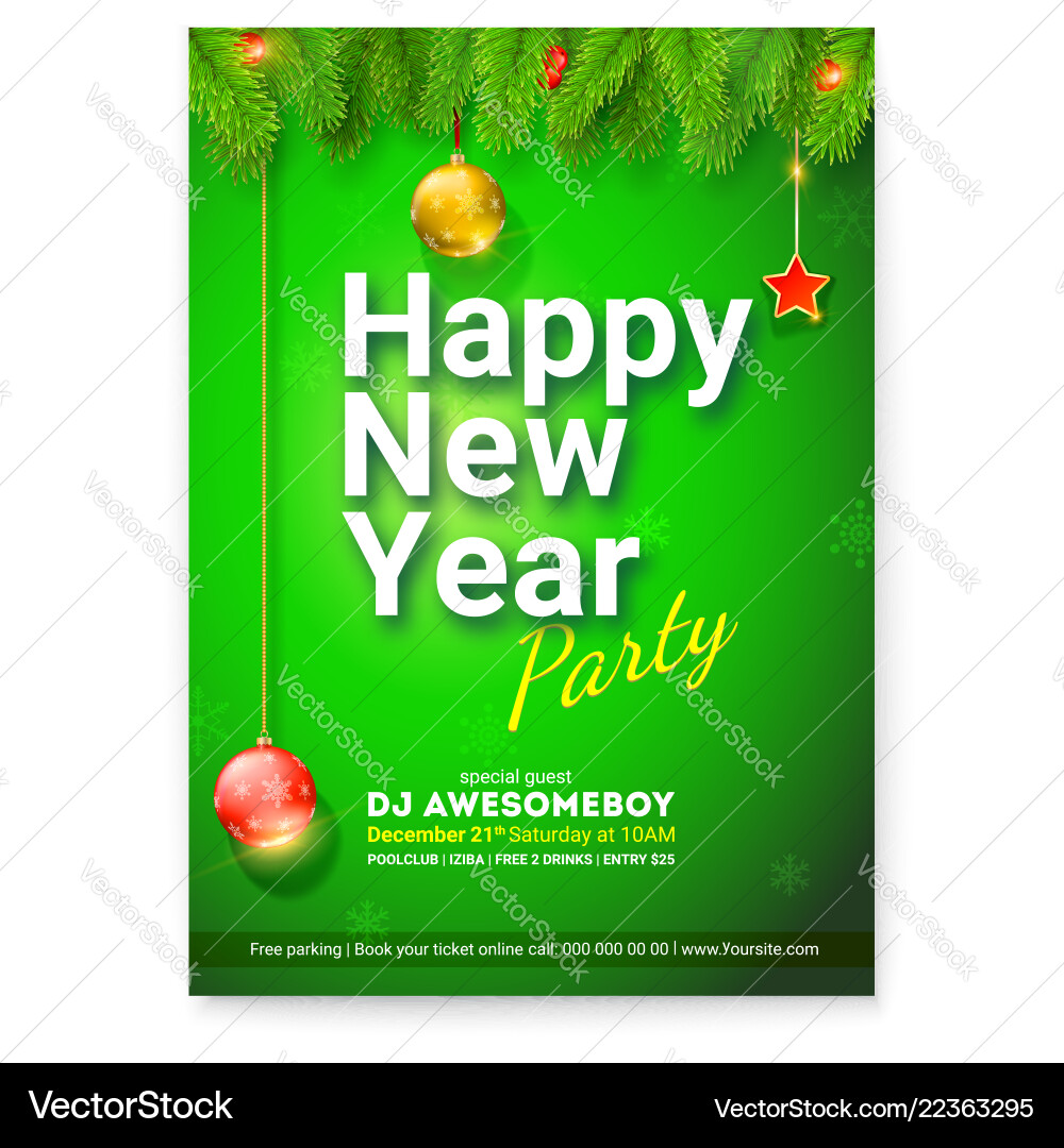 Poster happy new year greetings card Royalty Free Vector