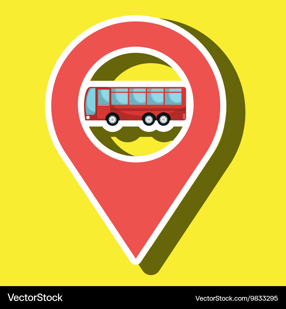 Red signal bus isolated icon design Royalty Free Vector