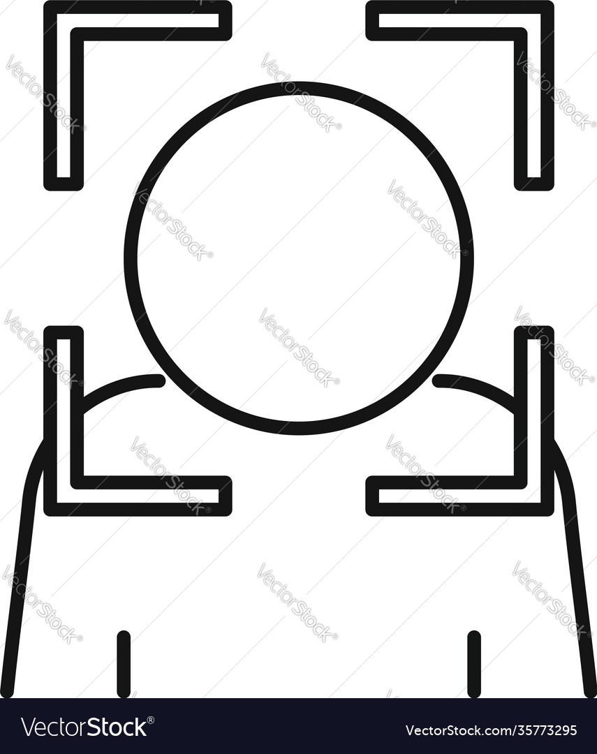 Security Face Detection Icon Outline Style Vector Image