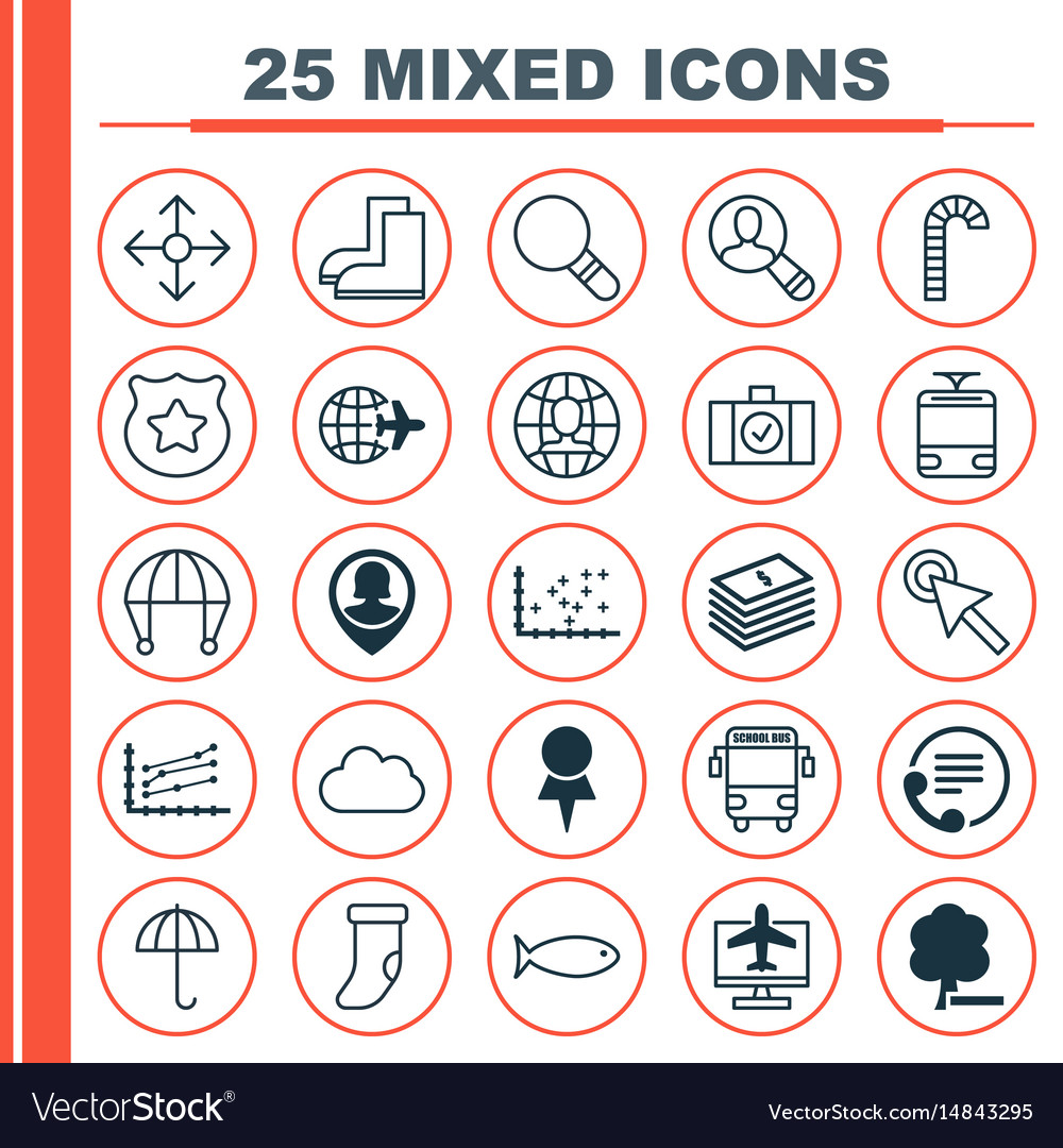 Set of 25 universal editable icons can be used Vector Image