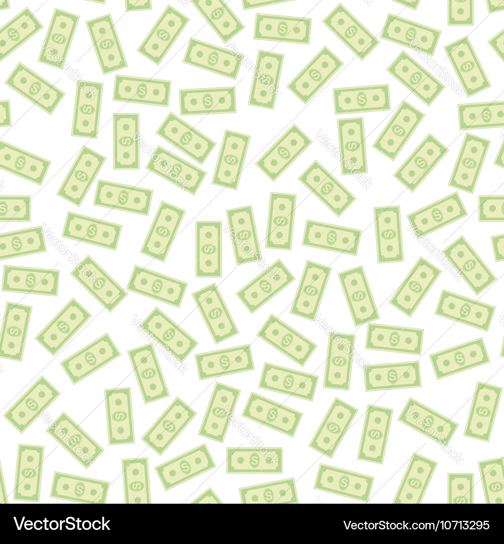 Set of paper dollars seamless pattern us currency Vector Image