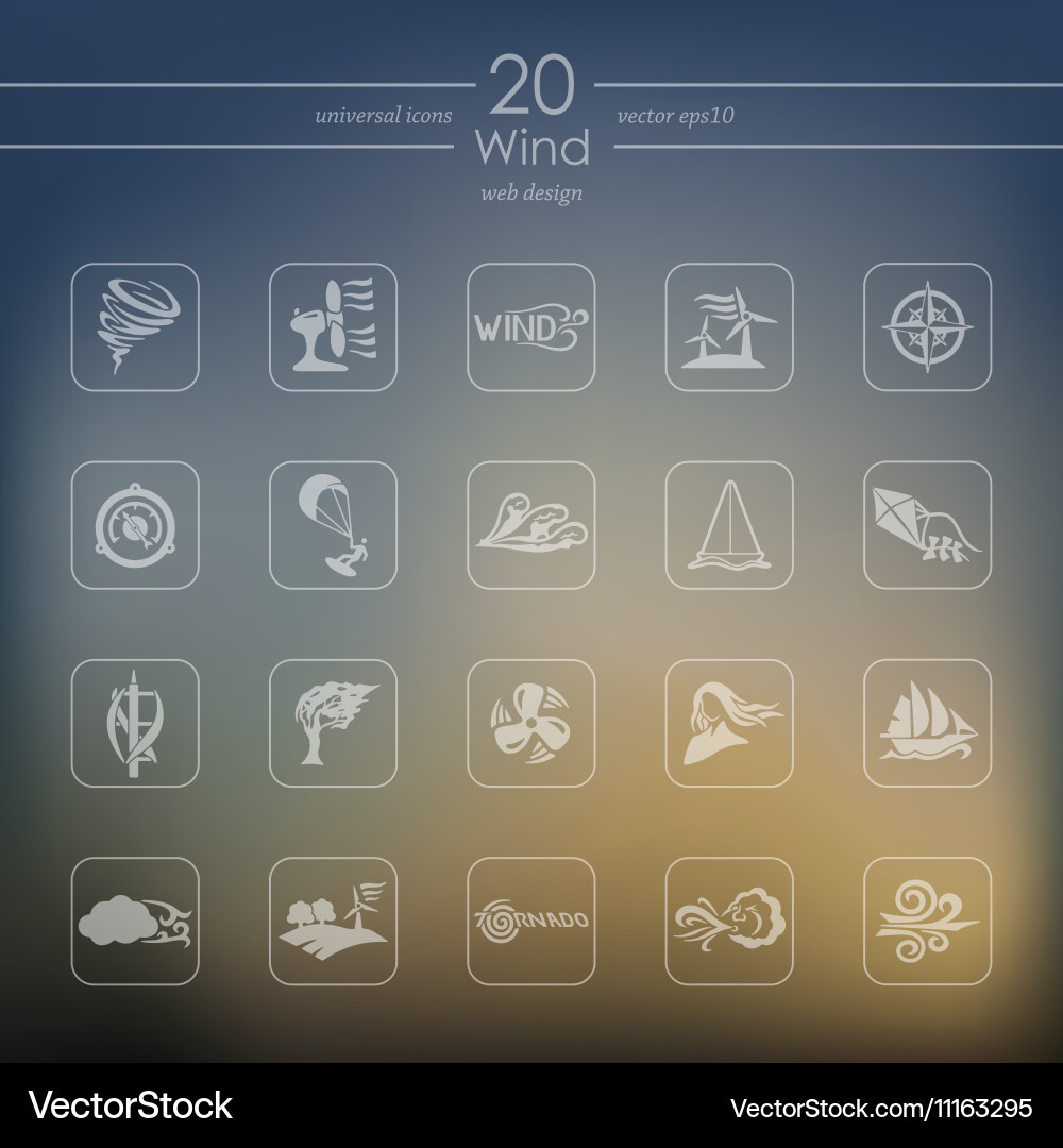 Set of wind icons Royalty Free Vector Image - VectorStock