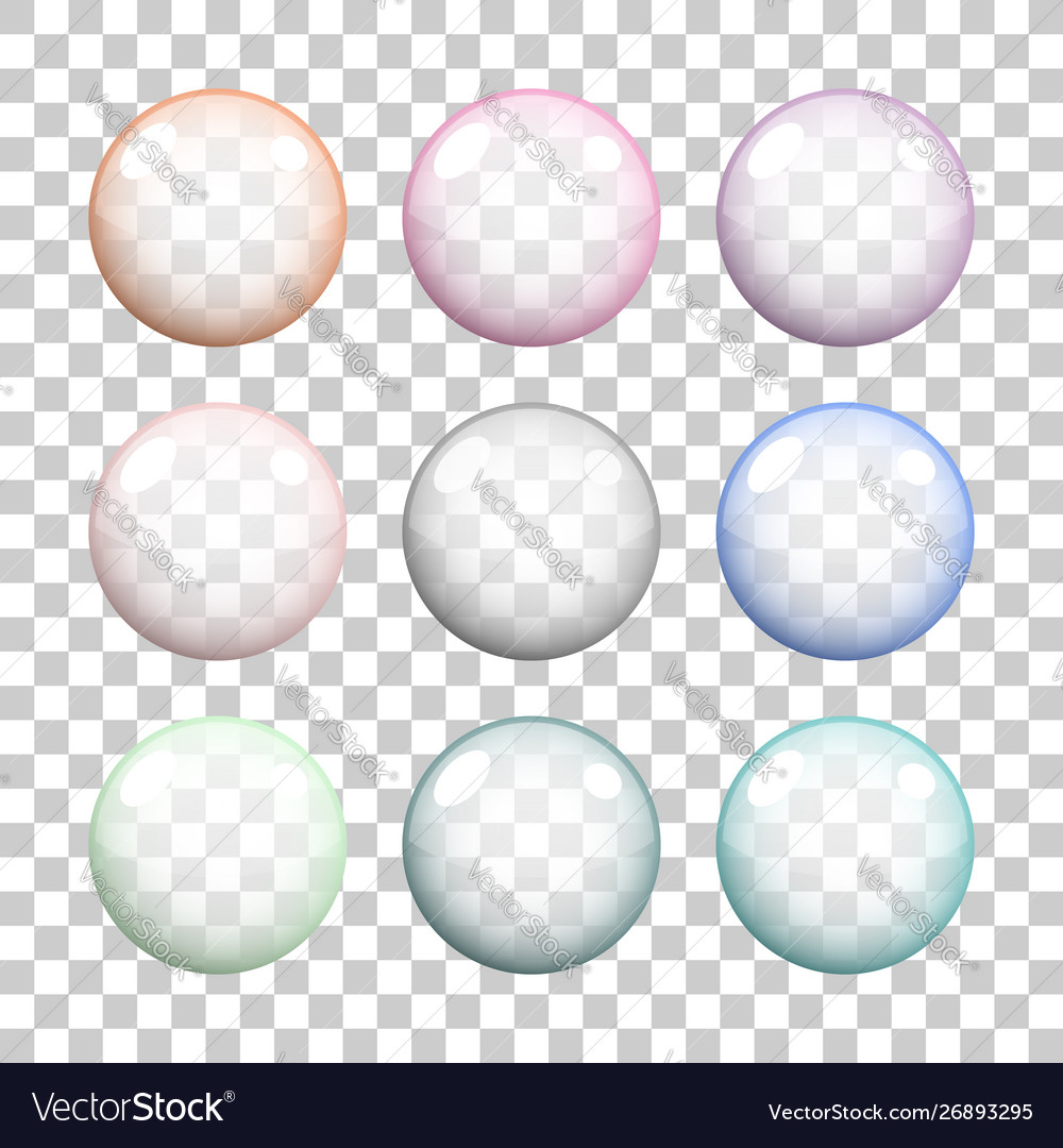 Set transparent bubbles Royalty Free Vector Image