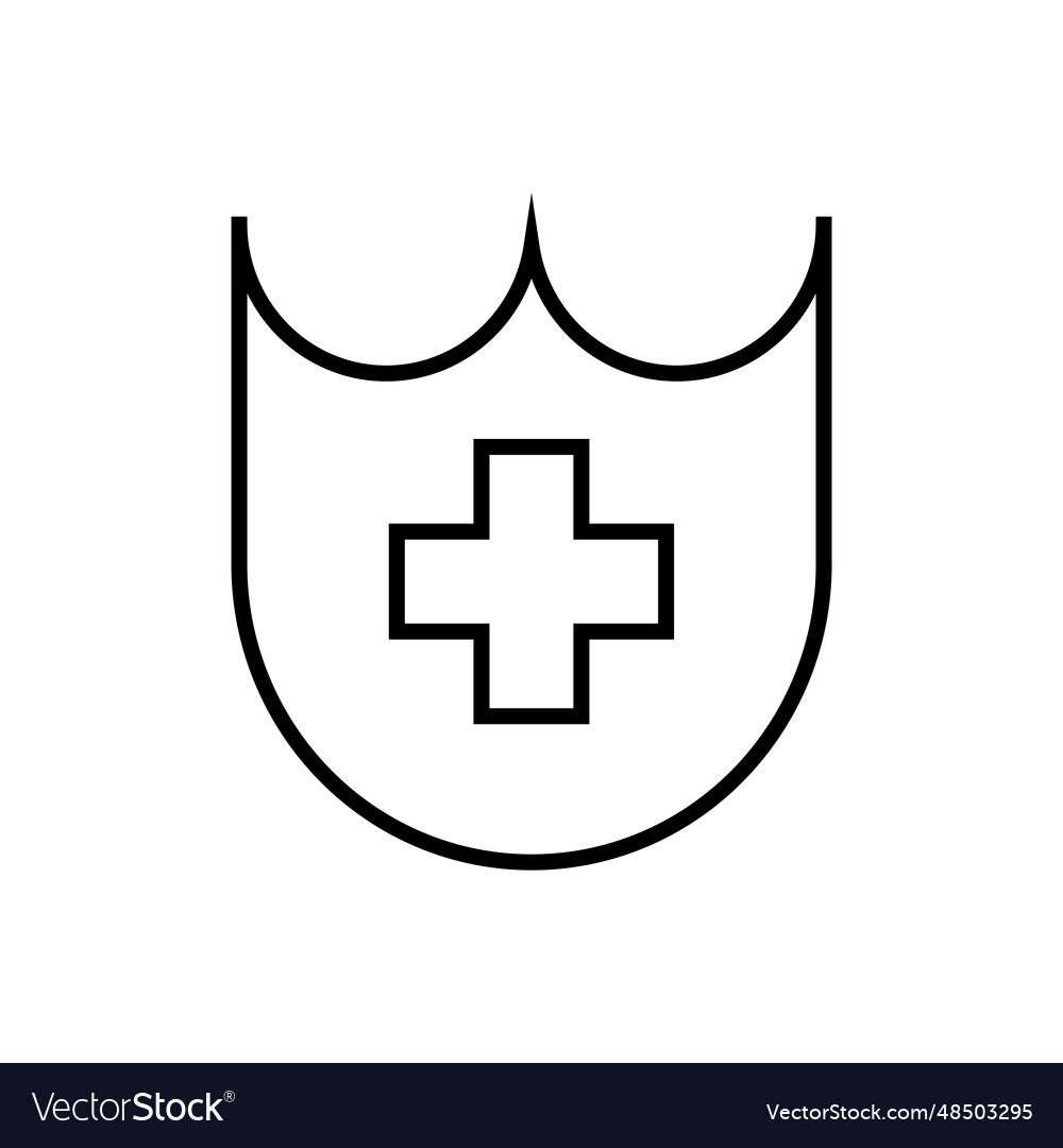 Shield plus icon Royalty Free Vector Image - VectorStock