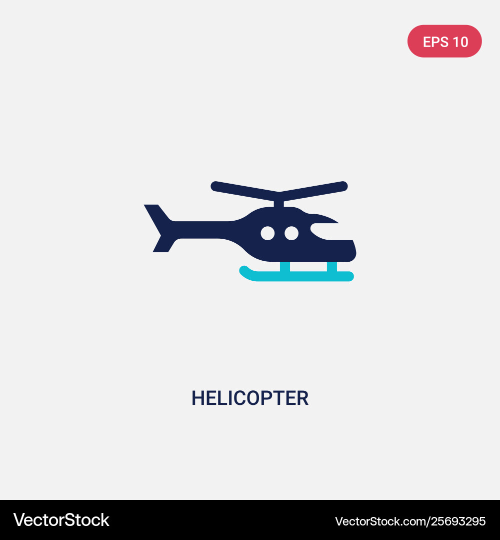 Two color helicopter icon from army concept Vector Image