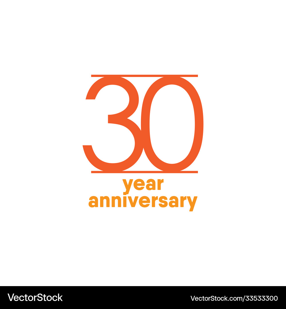 30 year anniversary template design Royalty Free Vector