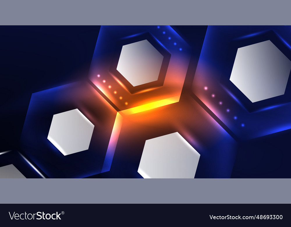 Abstract background neon hexagon Royalty Free Vector Image