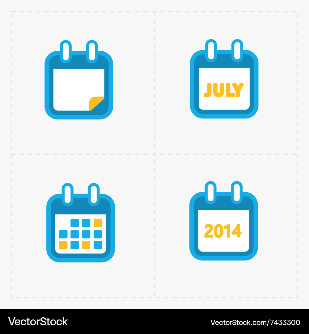 Calendar icons on white Royalty Free Vector Image