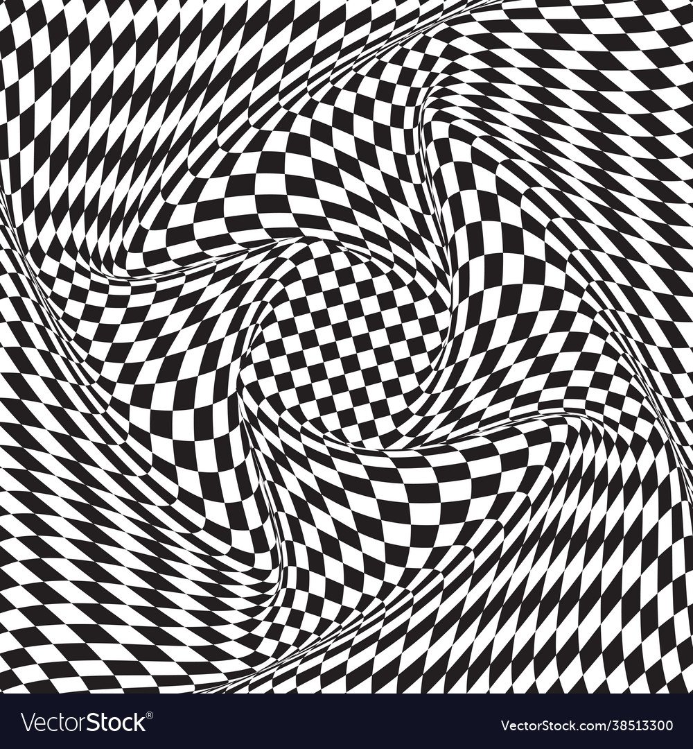 Checkered waves board abstract 3d pattern Vector Image
