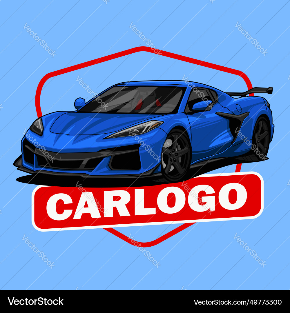 Chevrollete corvette car logo template Royalty Free Vector