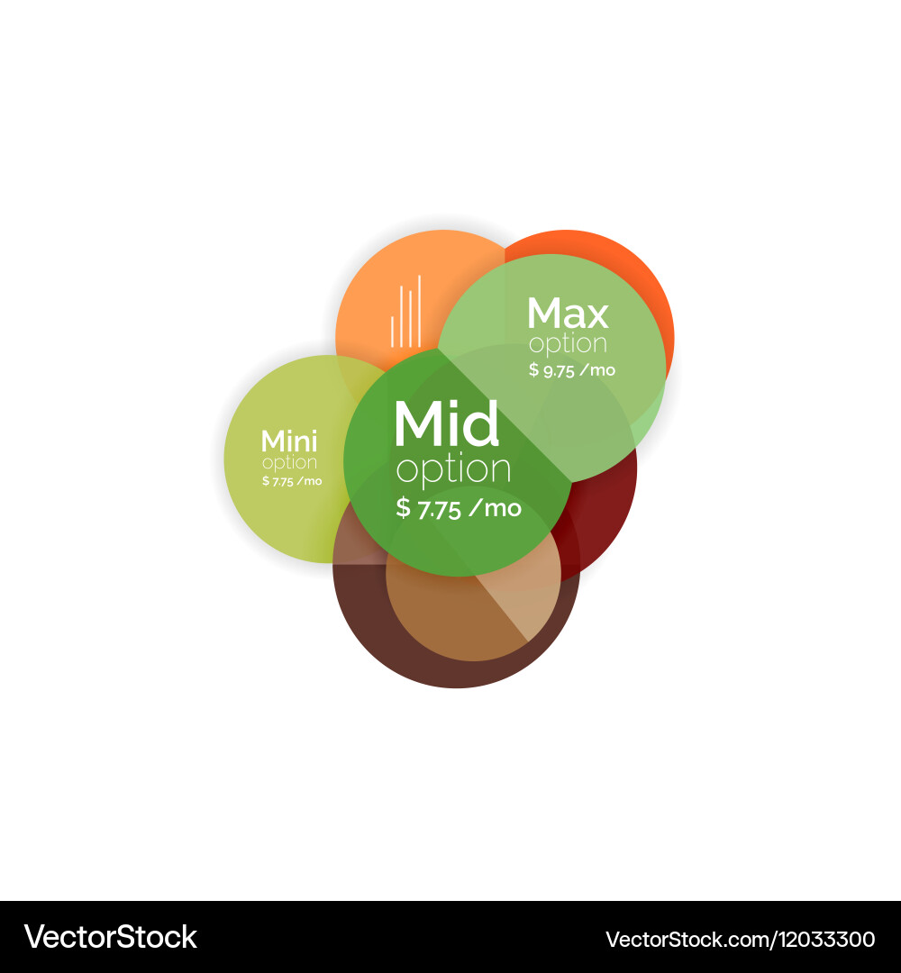 Circle business option diagrams Royalty Free Vector Image
