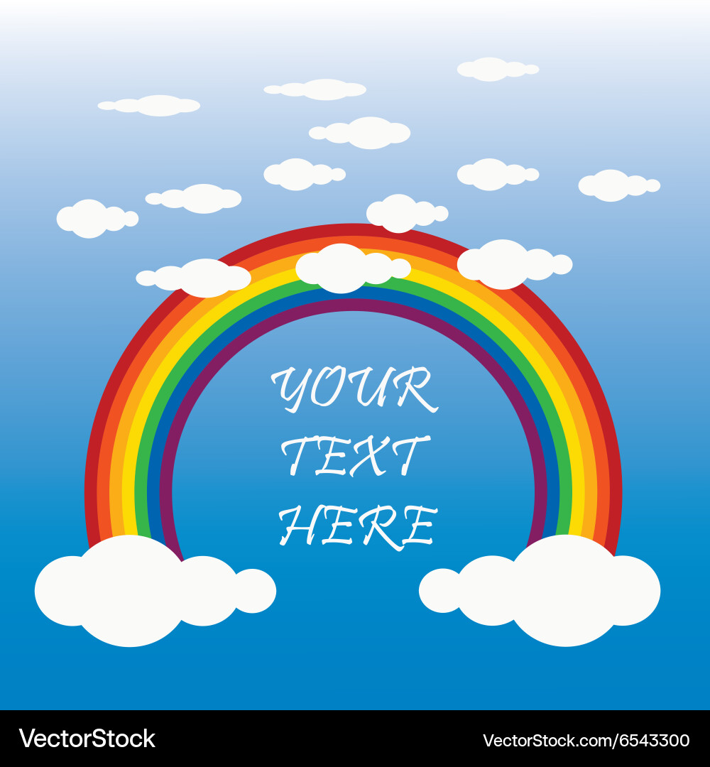 Clouds with a rainbow for design and place Vector Image