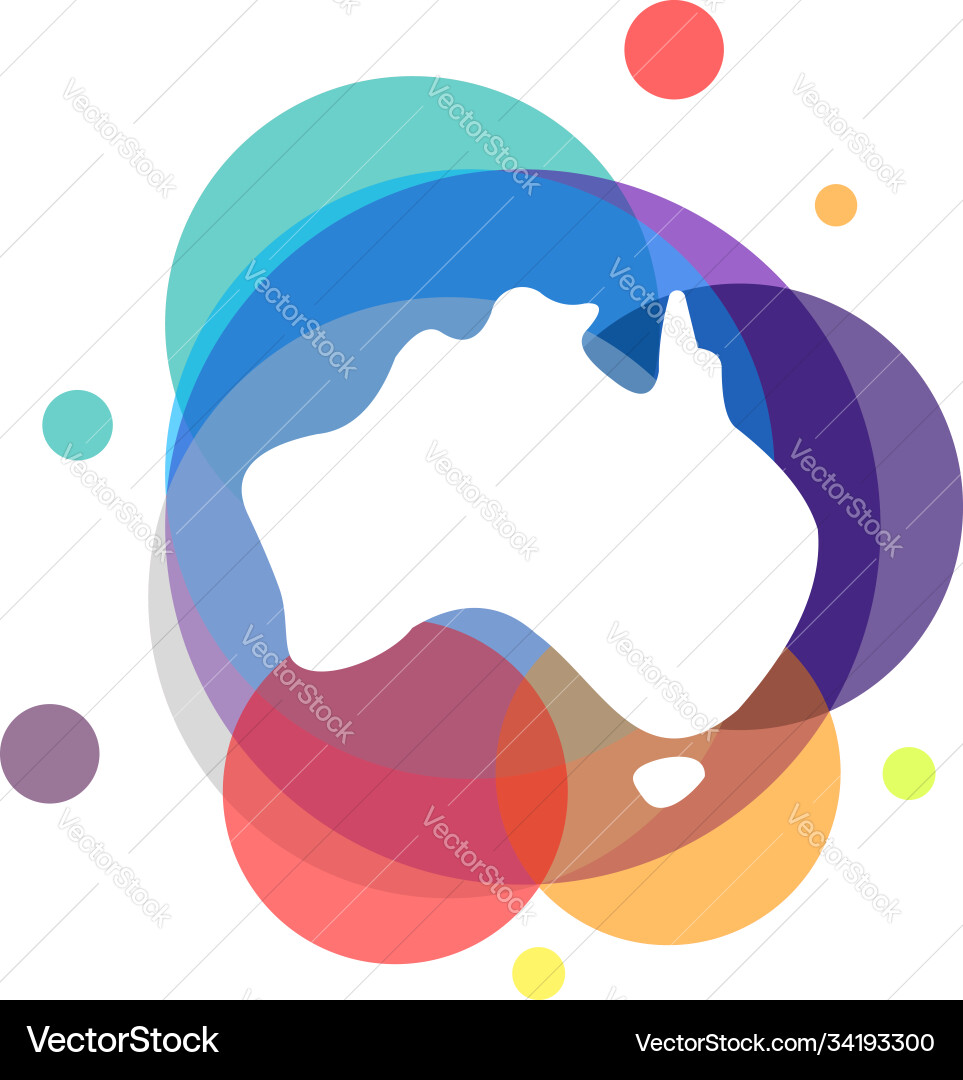 Colorful circle australia symbol Royalty Free Vector Image