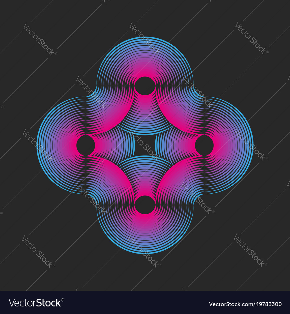 Cross shape logo from circular pattern Royalty Free Vector