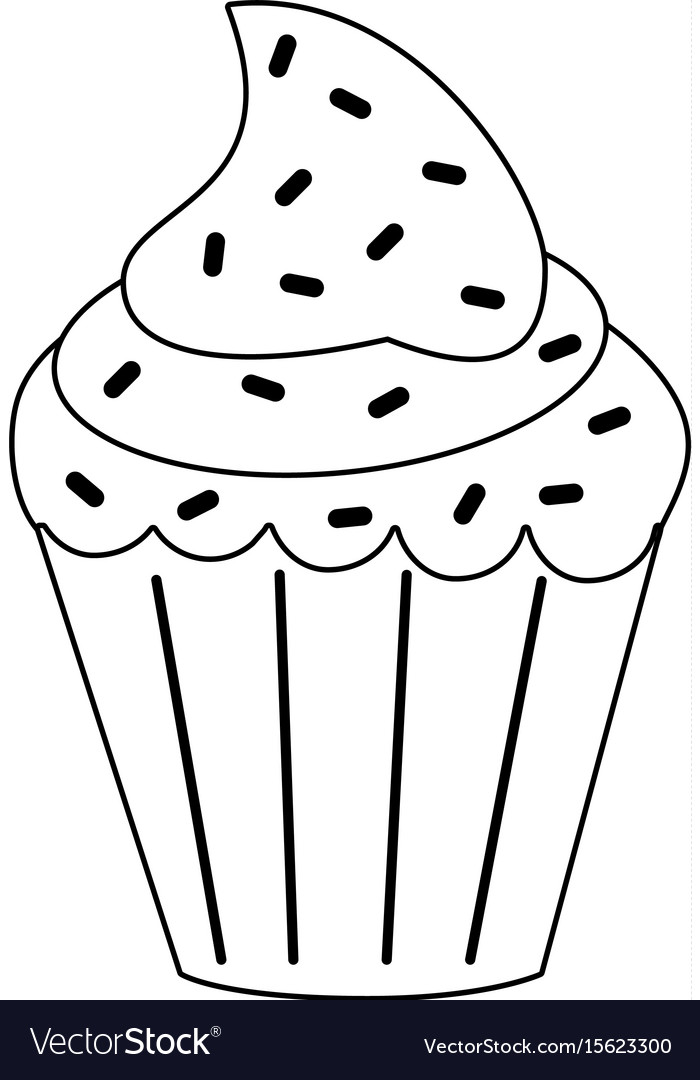 Cupcake with sprinkles icon image Royalty Free Vector Image