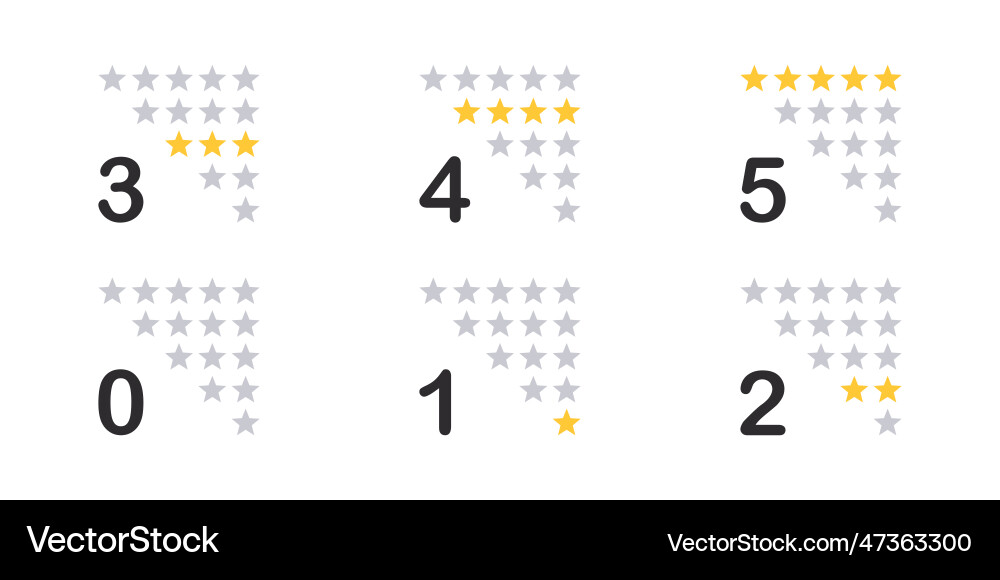 Customer review stars 5 positive Royalty Free Vector Image