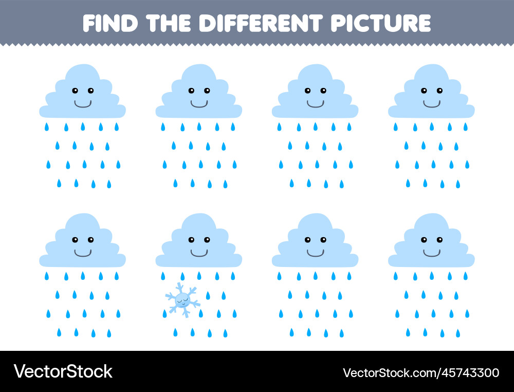 Education game for children find the different Vector Image