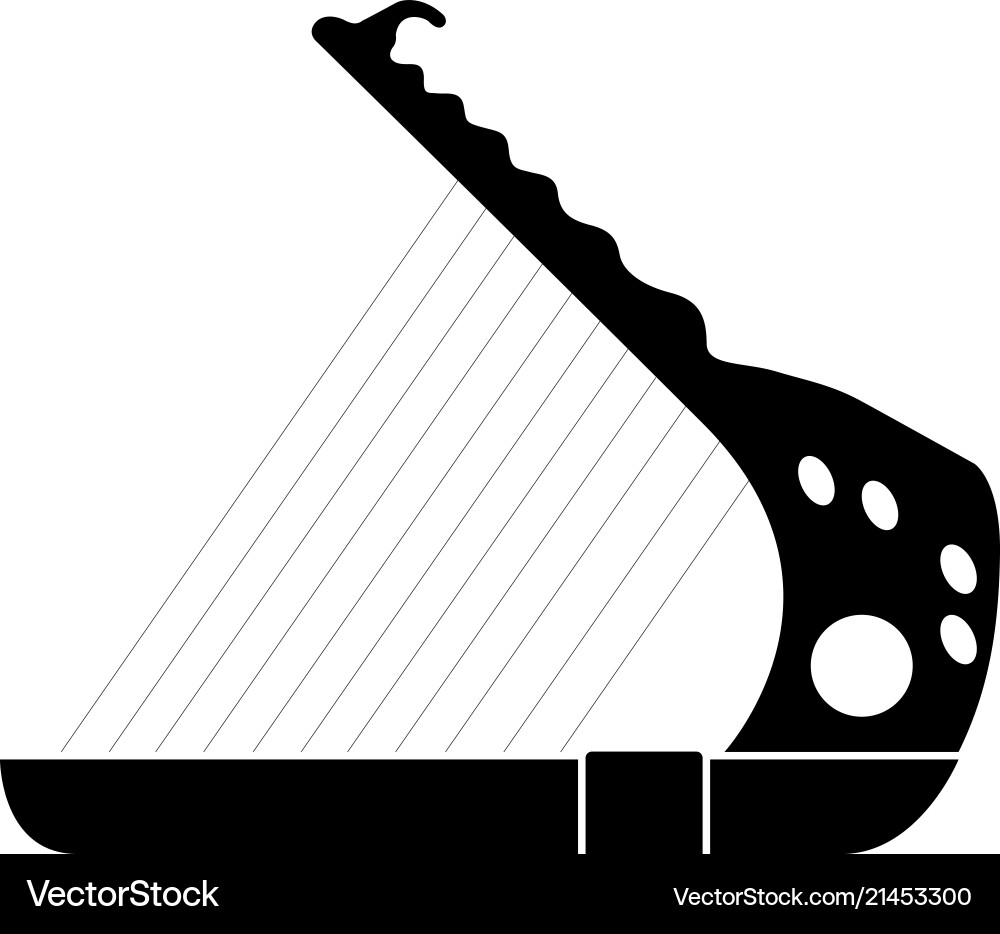 Isolated harp musical instrument icon Royalty Free Vector
