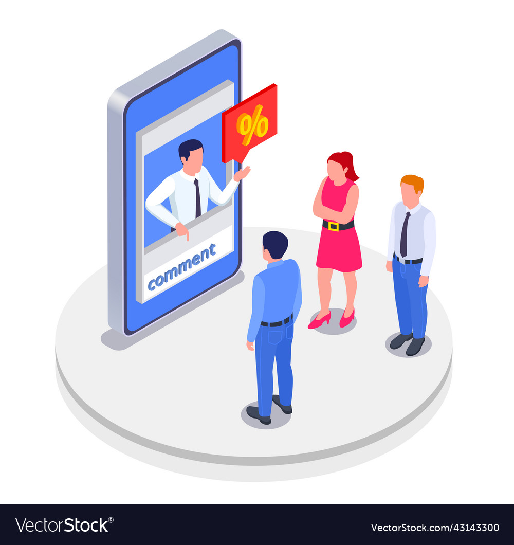 Marketing technologies isometric colored concept Vector Image Marketing technologies isometric colored concept Vector Image