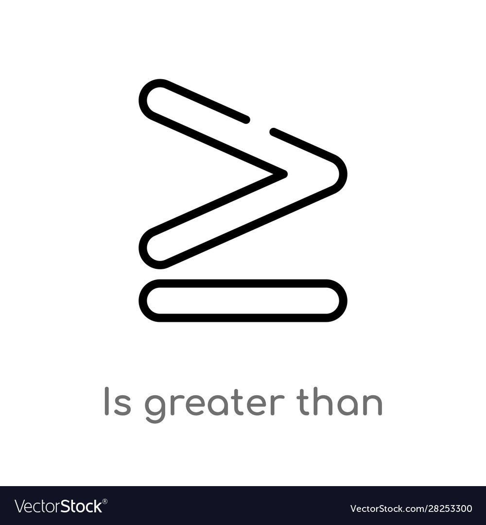 Outline is greater than icon isolated black Vector Image