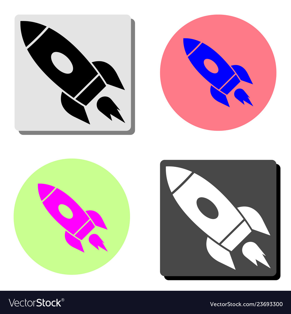 Rocket flat icon Royalty Free Vector Image - VectorStock