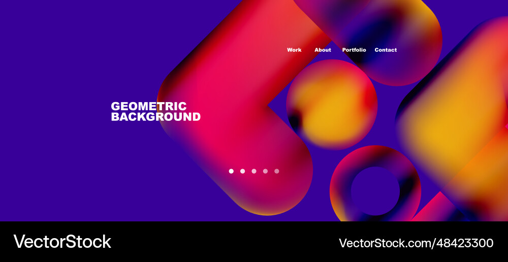 Round shapes and circles with liquid gradients Vector Image