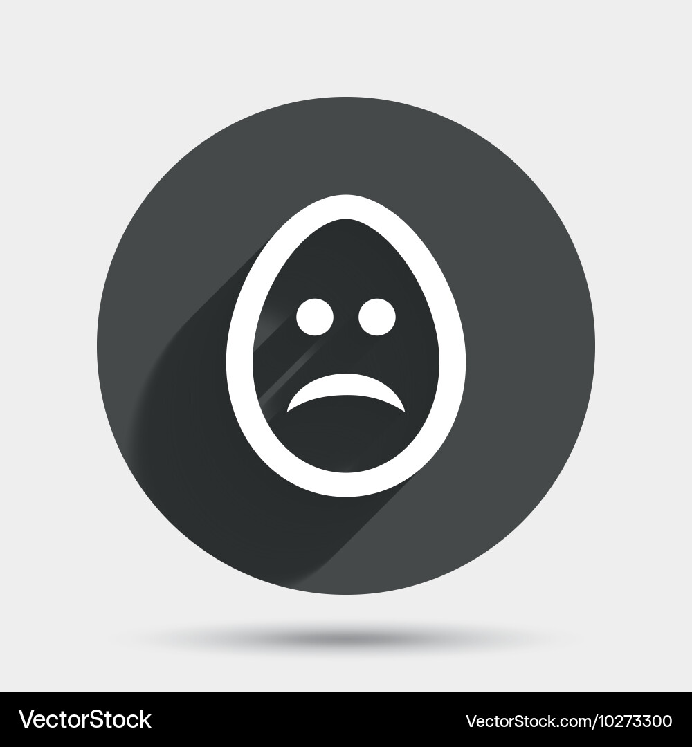 Sad egg face sign icon sadness symbol Royalty Free Vector
